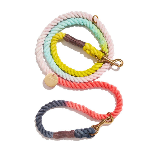 The Claude Cotton Rope Dog Leash | Bronze Bolt Snaps, Adjustable | Fou ...